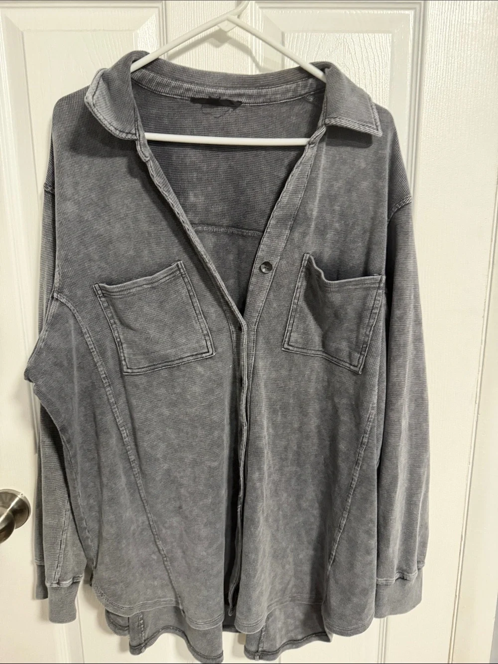 Jane and Delancey | Tops | Jane And Delancey Washed Gray Buttondown ...